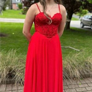 Dresses | Elegant Red Gown | Poshmark